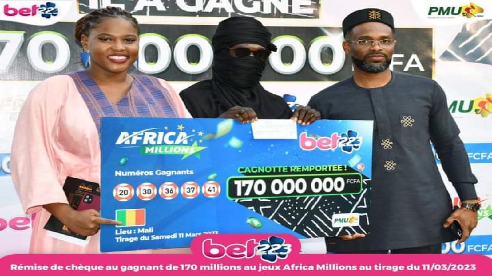 Bet 223 : Un nouveau gagnant remporte le prix de 170.000.000F CFA ...